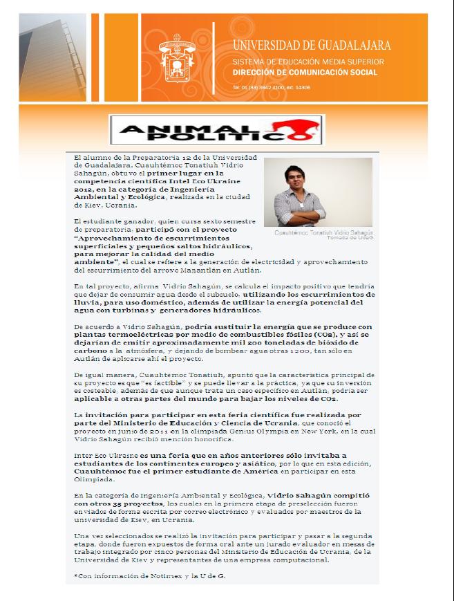 Alumno de la preparatoria 12 de la UdeG gana en Ucrania | UNIVERSIDAD ... Alumno de la preparatoria 12 de la UdeG gana en Ucrania | UNIVERSIDAD ...
